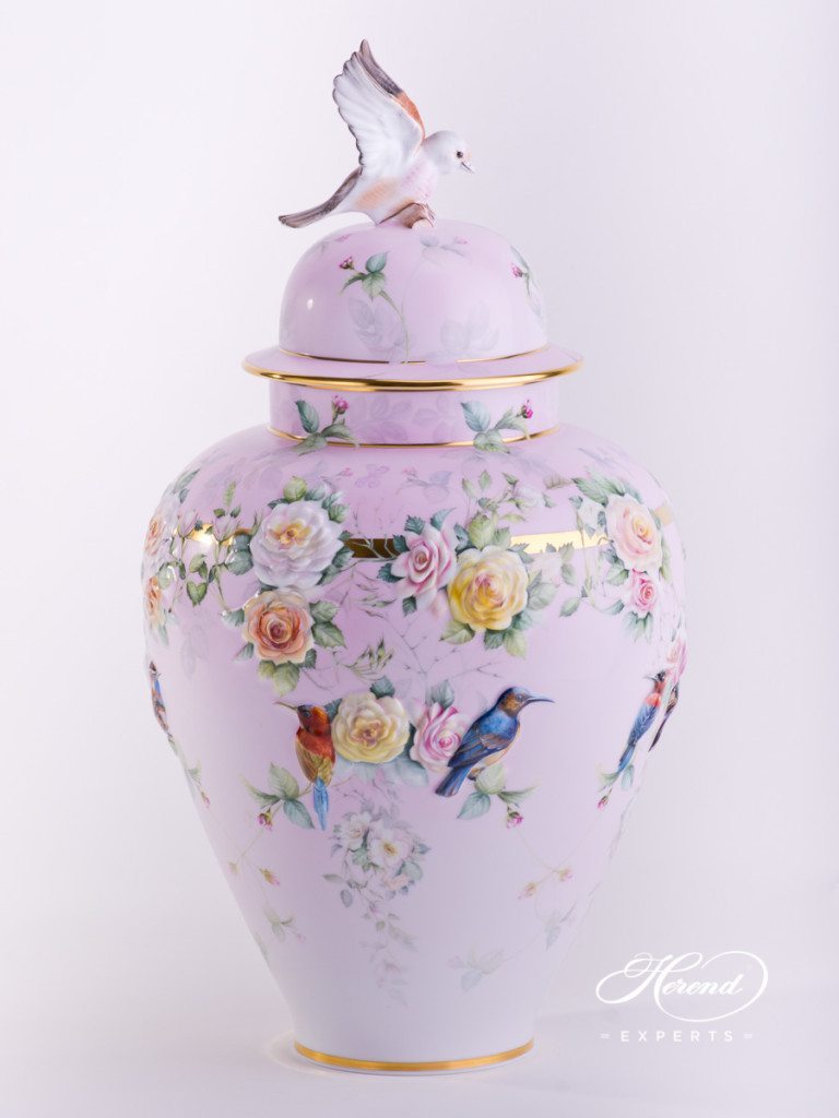 Vase, Large - Limited - Embossed with Roses / Masterwork - Herend Experts