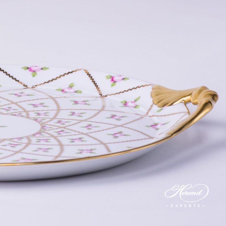 Cake Plate w. Handles - Sevres Roses - Herend Experts
