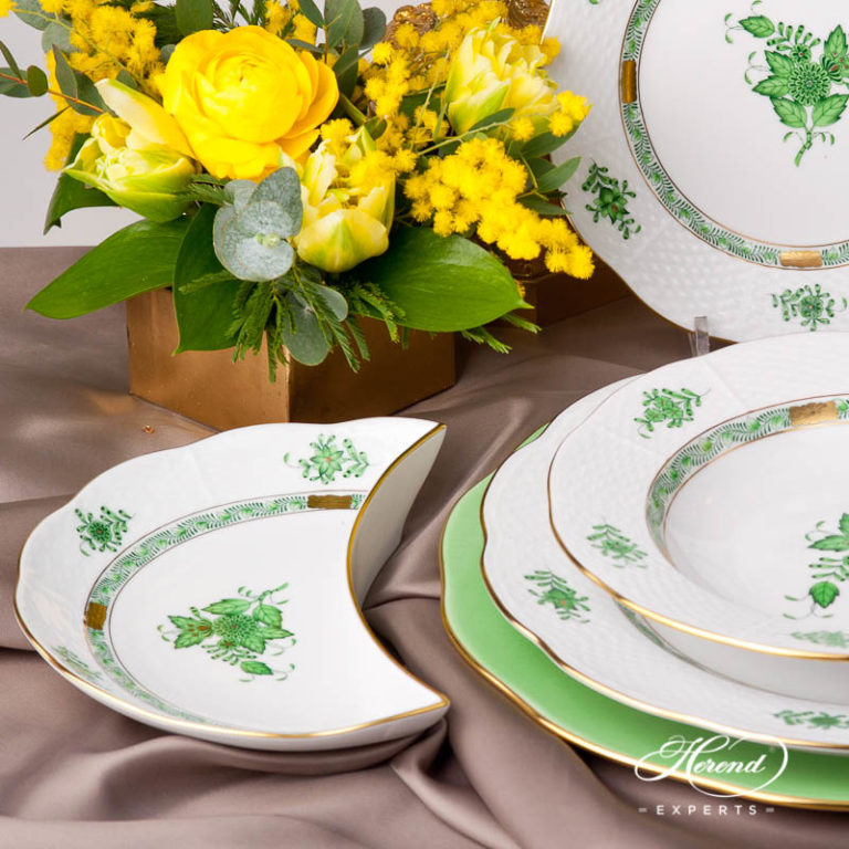 Place Setting - Five Pieces - Chinese Bouquet / Apponyi Green - Herend ...