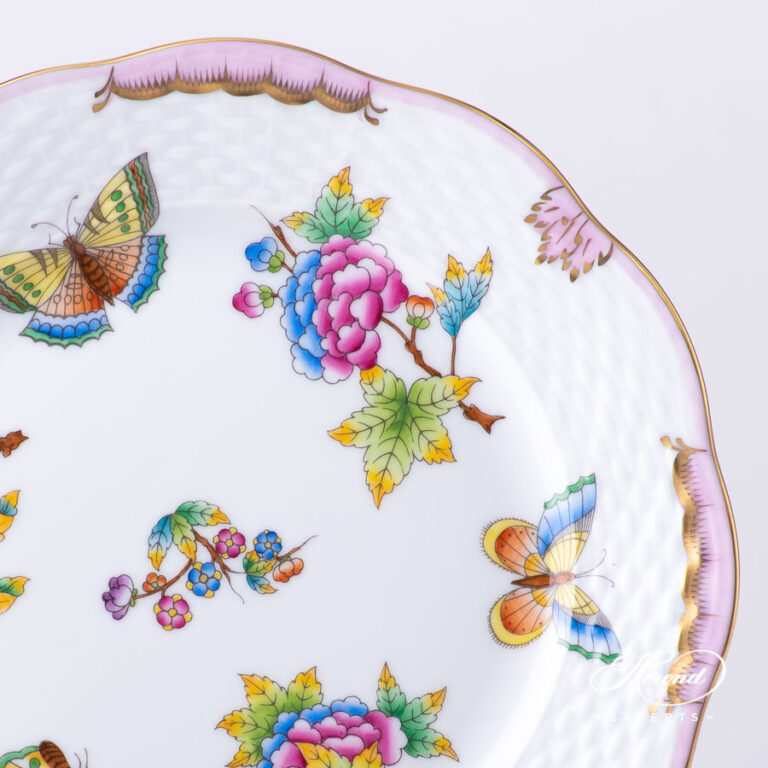 Dessert Plate, medium - Queen Victoria Pink Edge-VBO-Y2 - Herend Experts