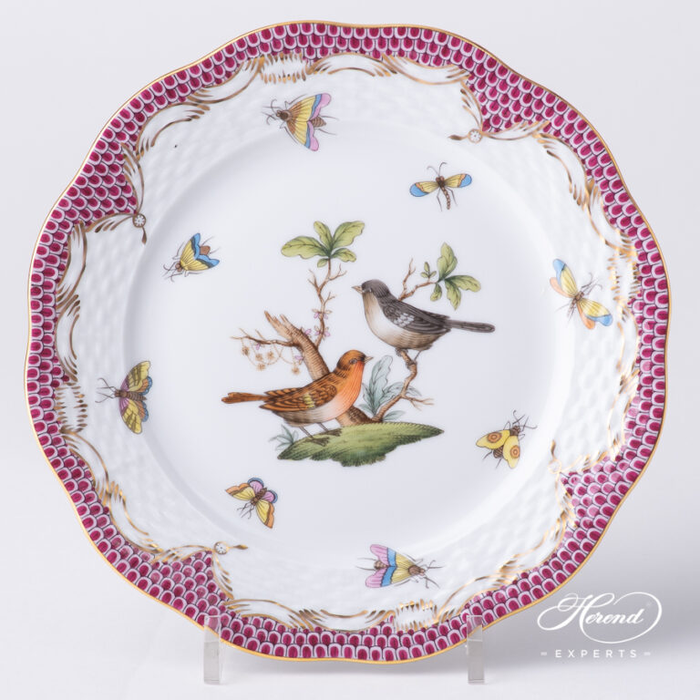 Dessert Plate, medium - Rothschild Bird Purple Fish Scale - Herend Experts