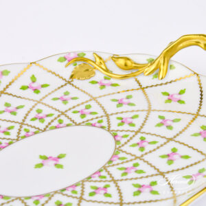 Cake Plate w. Handles - Sevres Roses - Herend Experts
