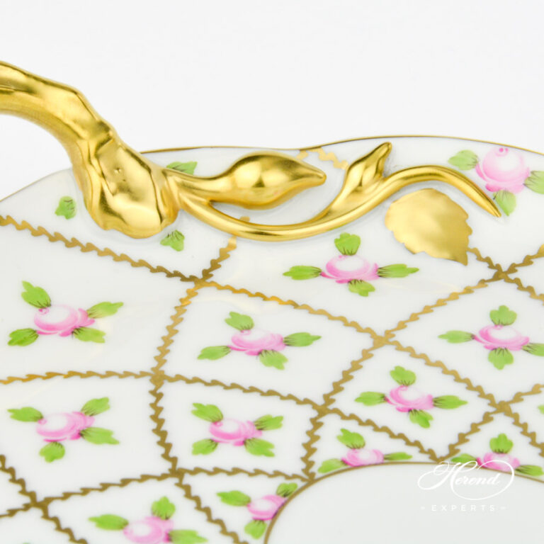 Cake Plate w. Handles - Sevres Roses - Herend Experts