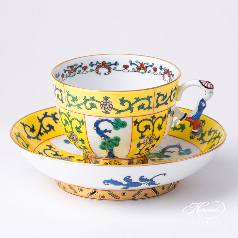 Tea Cup w. Mandarin Handle - Siang Jaune - Herend Experts