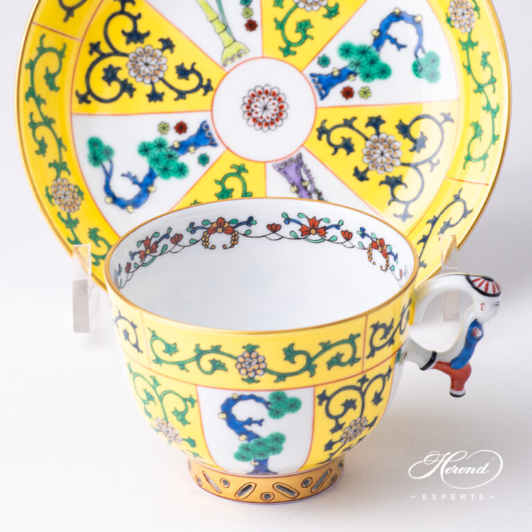 Tea Cup w. Mandarin Handle - Siang Jaune - Herend Experts