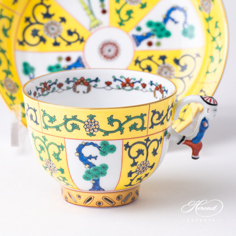 Tea Cup w. Mandarin Handle - Siang Jaune - Herend Experts
