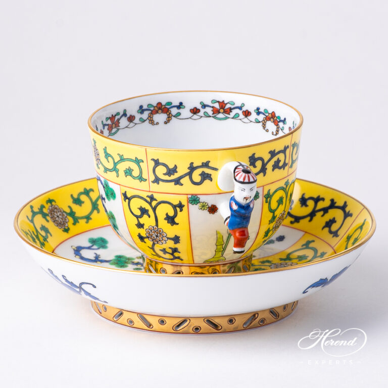 Tea Cup w. Mandarin Handle - Siang Jaune - Herend Experts
