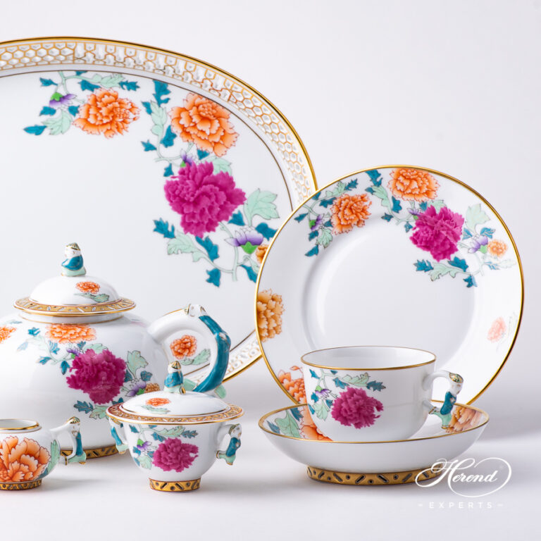 Tea Set for Two People - Pink Peony - Herend Experts