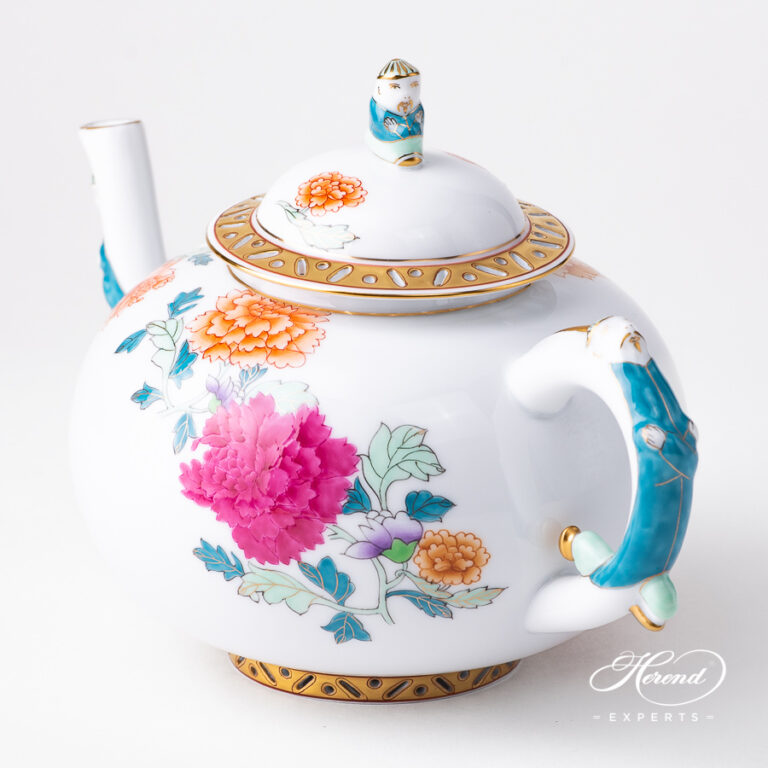 Teapot w. Mandarin Handle - Pink Peony - Herend Experts