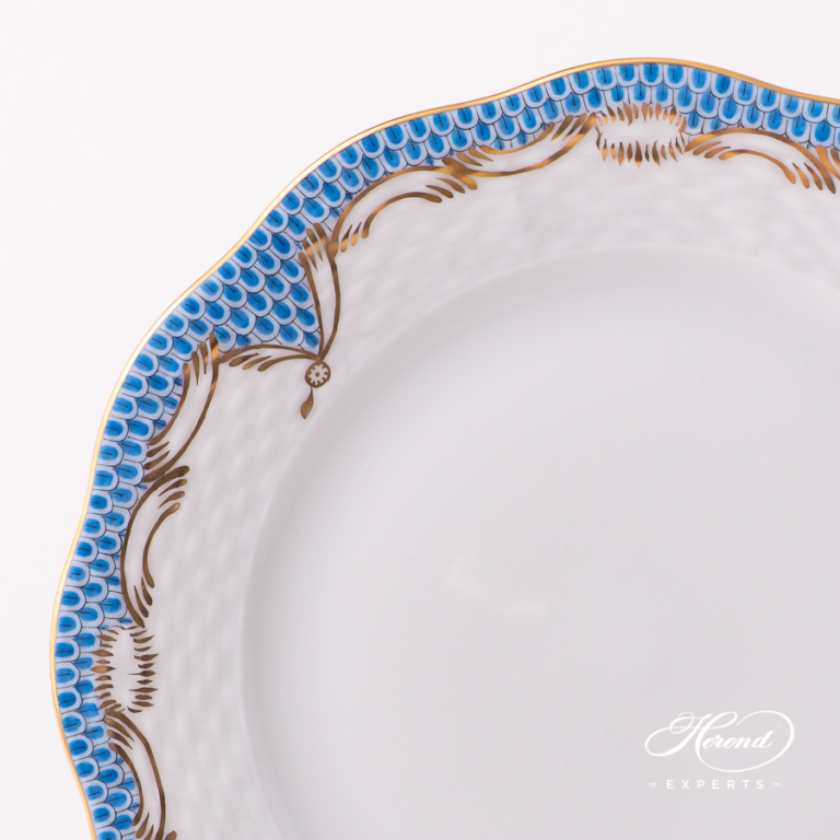Dessert Plate, medium - Blue Fish Scale - Herend Experts