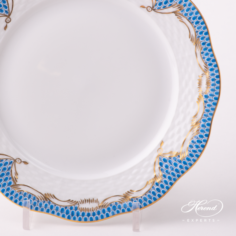 Dessert Plate, medium - Blue Fish Scale - Herend Experts